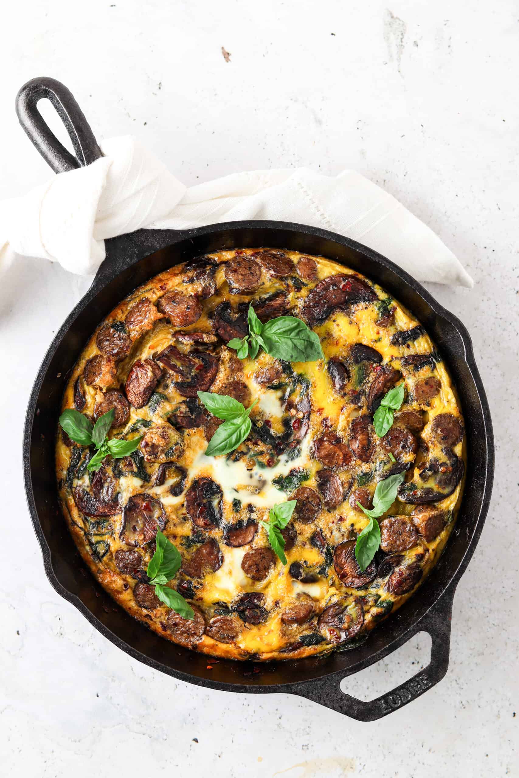 Spinach Mushroom Frittata - Allianna's Kitchen